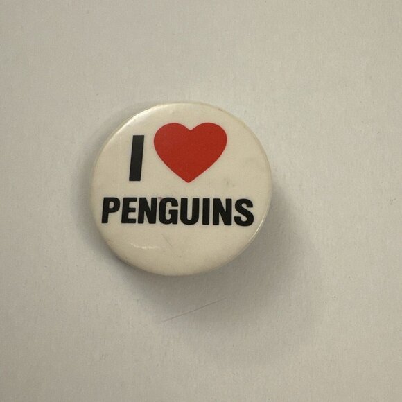 Jewelry | I Love Penguins Pin Button Vintage A3 | Poshmark